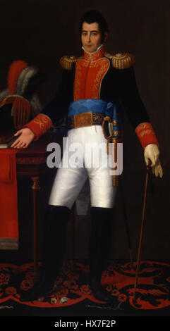 A painting of Guadalupe Victoria, the second president of Mexico ...
