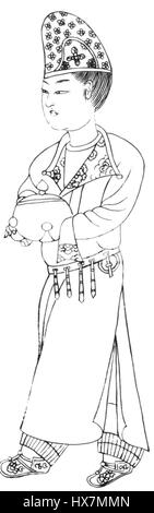 A woman wearing hufu, traditional attire during the Tang Dynasty ...