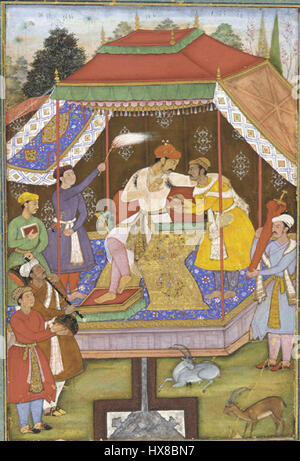 This painting depicts Prince Salim, later known as Emperor Jahangir ...