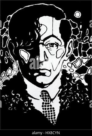 This self-portrait by Bulgarian poet and artist Geo Milev captures his ...