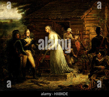This historical painting by John Blake White depicts the heroic act of ...