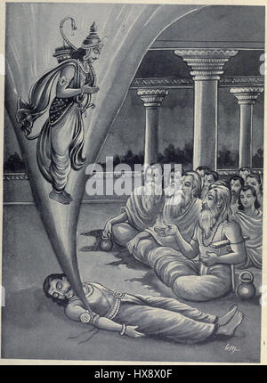 This artwork illustrates the Hindu mythological scene where Goddess ...