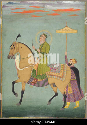 This portrait of Aurangzeb, the Mughal emperor, depicts him in his ...