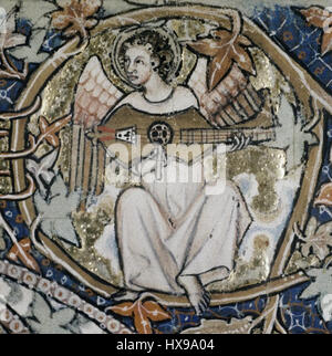 This medieval citole, depicted in manuscript MS VII f.7 from All Souls ...