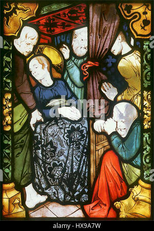 This glass panel, featuring intricate designs, serves as an example of ...