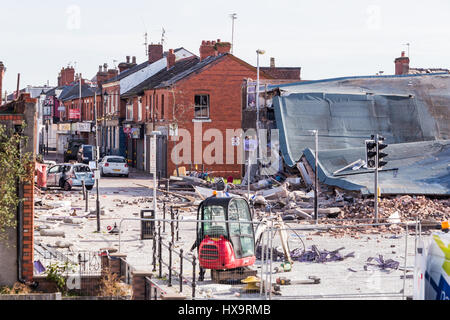 New Ferry, Wirral, UK. 26th March 2017. Photo shows the aftermath of a ...