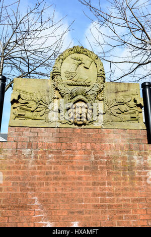 Blue plaque in Newcastle upon Tyne, UK, commemorating UK politician Mo ...