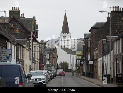 The White Church and River Earn Comrie Scotland April 2015 Stock Photo ...