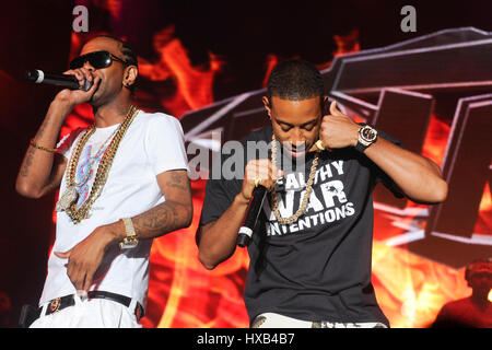 Ludacris (l) and Lil Fate perform on stage during Univision Radio's ...