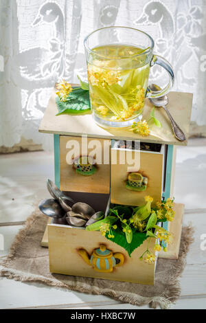 Healing tea with honey in sunny summer day Stock Photo - Alamy