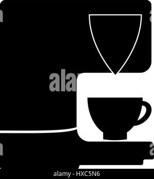 Latte coffee machine icon. Flat illustration of latte coffee machine ...