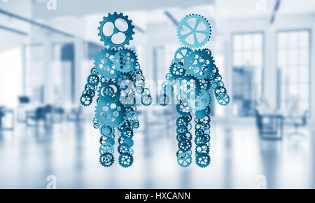 Concept of cooperation or maybe family with two figures presenting ...