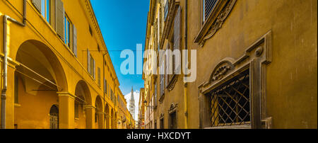 ancient buildings on street of Modena in Italy Stock Photo - Alamy