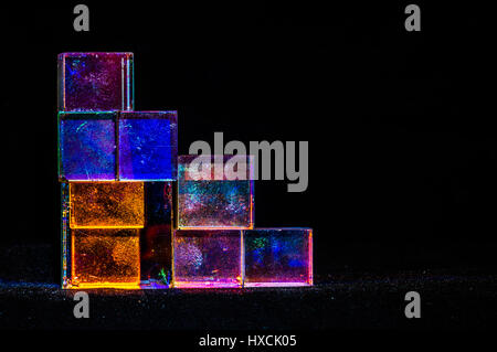 Abstract Cubes concept reflecting bright prism colors in unique ...