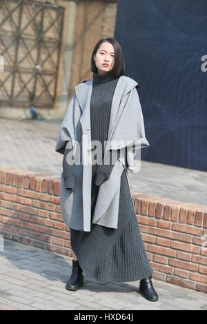 Beijing, Beijing, China. 26th Mar, 2017. A model presents a hanfu ...
