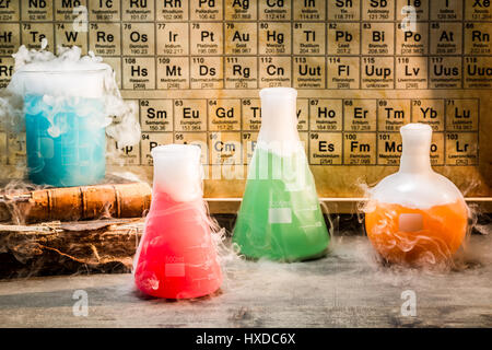 Old chemical lab during the experiment in school Stock Photo - Alamy