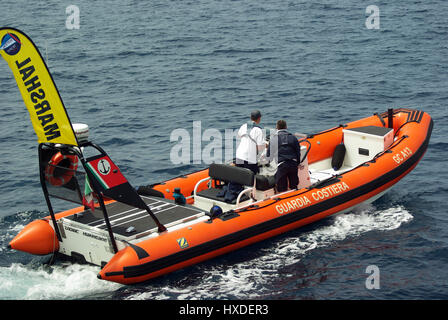 Italian Coast Guard inflatable boat Stock Photo - Alamy