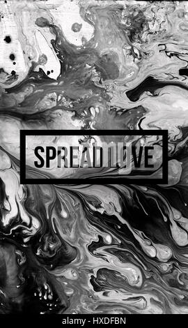 Spread love motivational quote on abstract liquid background Stock ...