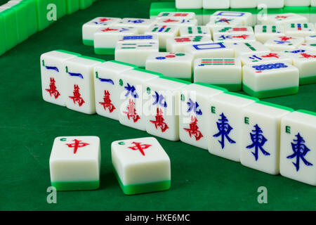 Chinese board game Mahjong majiang mah jongg mahjongg Stock Photo - Alamy