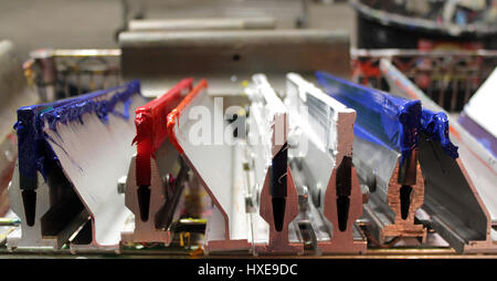 screen printing ink and squeegees Stock Photo - Alamy