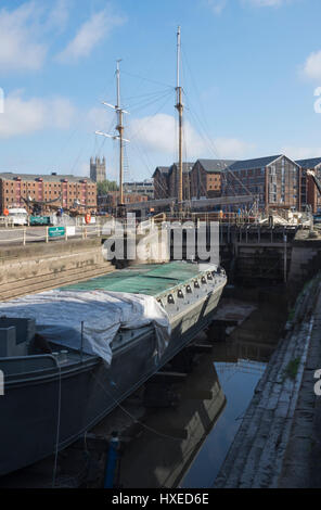 Unpowered barge Sabrina 5 in Gloucester drydock for repairs and ...