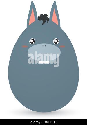 Cute donkey with an easter egg. Easter character and postcard Stock ...