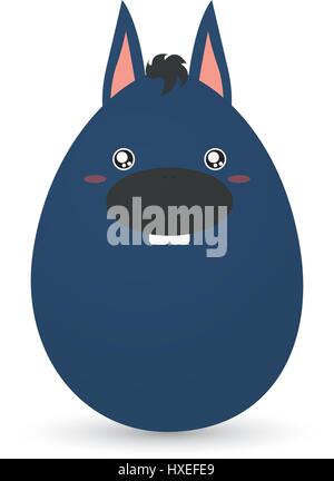Cute donkey with an easter egg. Easter character and postcard Stock ...
