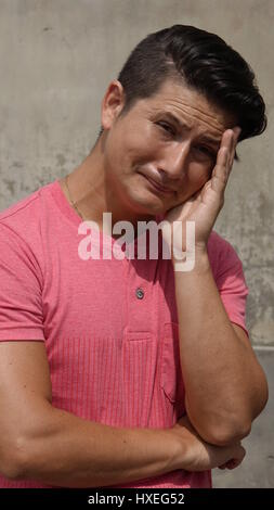 Depressed Diverse Male Man Stock Photo - Alamy