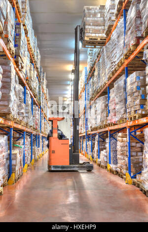 High rack stacker forklift Stock Photo - Alamy