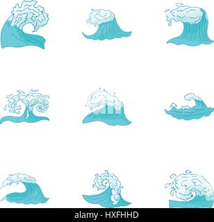 High Waves Icon Tsunami Tidal Wave Sea Ocean Water Big Tide Vector ...