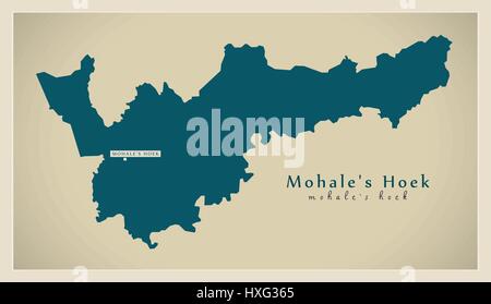 Map of Lesotho with the provinces, Mohale's Hoek is highlighted Stock ...
