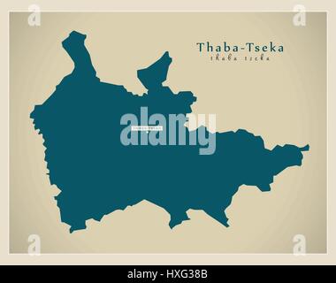 Map of Lesotho with the provinces, Thaba-Tseka is highlighted Stock ...