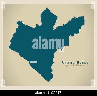 Grand Bassa County (Counties of Liberia, Republic of Liberia) map ...