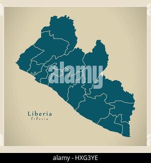 Map of Liberia with the provinces Stock Vector Image & Art - Alamy