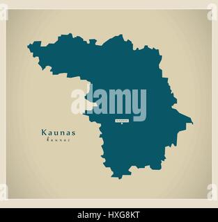 Map of Kaunas, a province of Lithuania Stock Vector Image & Art - Alamy
