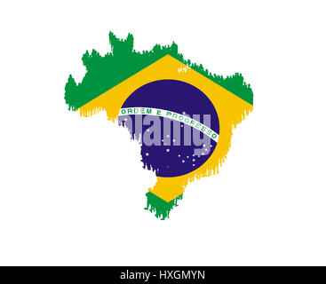 A map of Brazil with a Brazilian flag on it. The flag is green. Travel ...