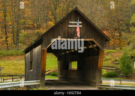 Warren Covered Bridge, a queen post truss design wooden bridge over the ...
