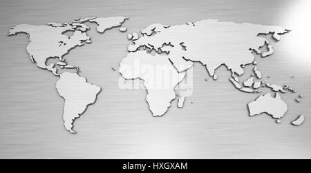 Abstract metal background with world map for the design of your ...