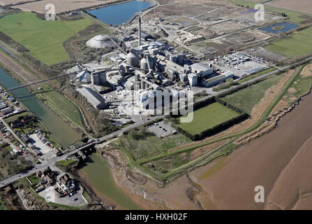 aerial view of the Hanson cement works factory at Clitheroe Stock Photo ...