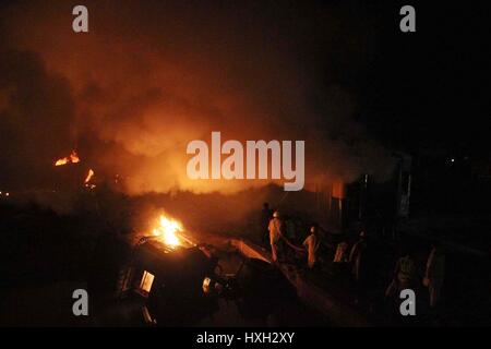 View of the site of a train collision in Adamuz, southern Spain ...