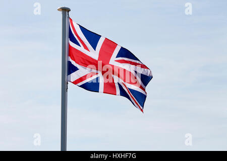 UK Union Jack flag and Scottish Saltire St Andrew's cross flag in a ...