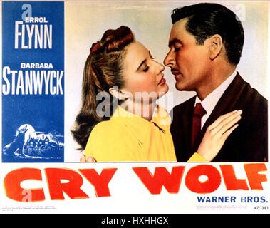 CRY WOLF Poster for 1947 Warner Bros film with Errol Flynn and Stock Photo: 36944840 - Alamy