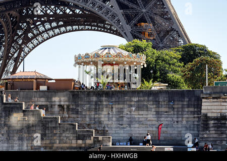 The Eiffel Tower seen from carousel, Paris, France Stock Photo - Alamy