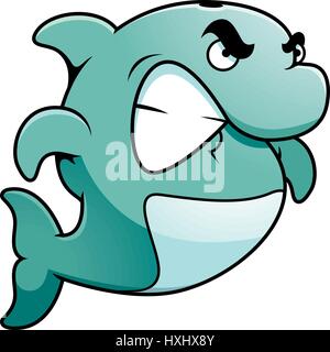 A cartoon illustration of dolphin looking angry Stock Vector Image ...