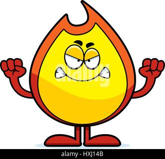 A cartoon illustration of a flame looking angry Stock Vector Image ...