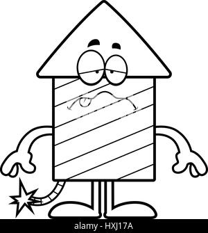 A cartoon illustration of a firework rocket looking scared Stock Vector ...