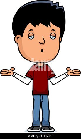 A cartoon illustration of a teenage boy shrugging Stock Vector Image ...