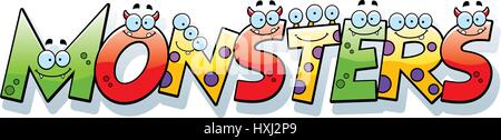 A cartoon illustration of the word monsters with a monster theme Stock ...
