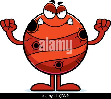 A cartoon illustration of the planet Mercury looking sad Stock Vector ...