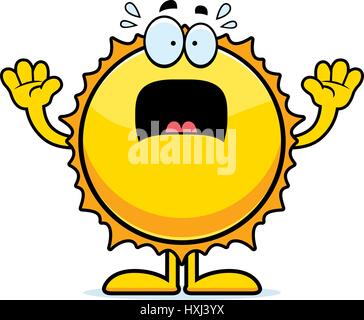 A cartoon illustration of the sun looking scared Stock Vector Image ...